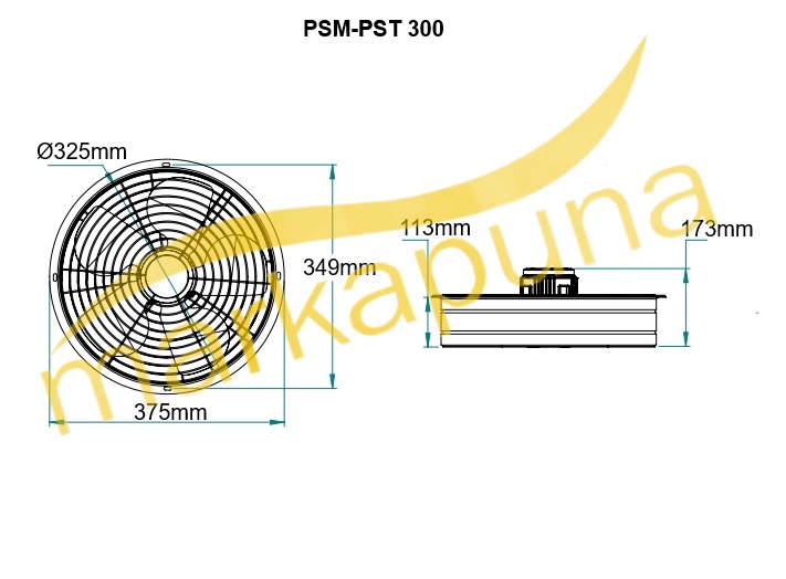 Fanex PST 300 Trifaze 2250 m³/h Yuvarlak Kasa Aksiyel Aspiratör
